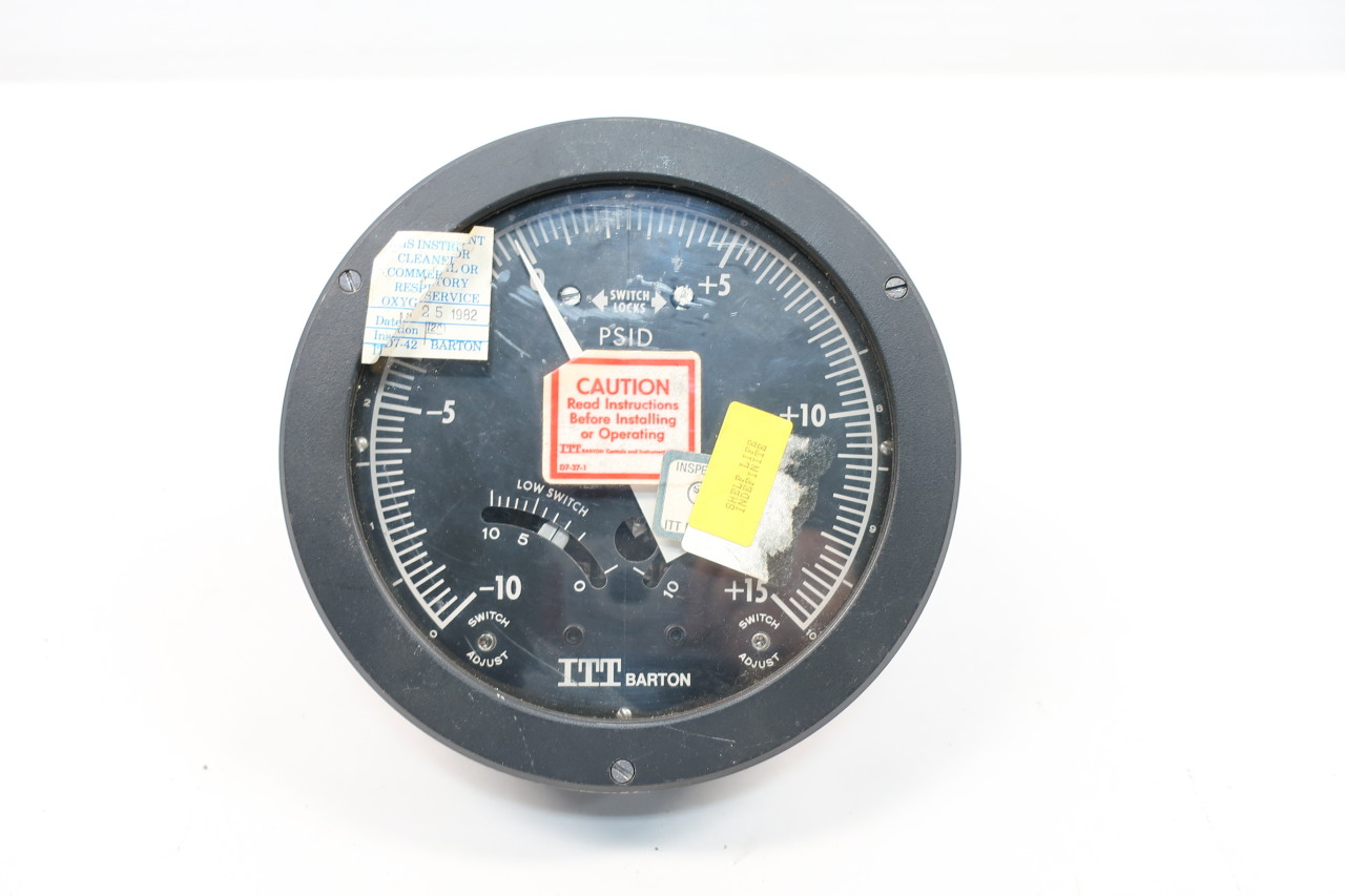 Itt Barton 288A-30946 Pressure Switch -10-0-15psi 1/4in