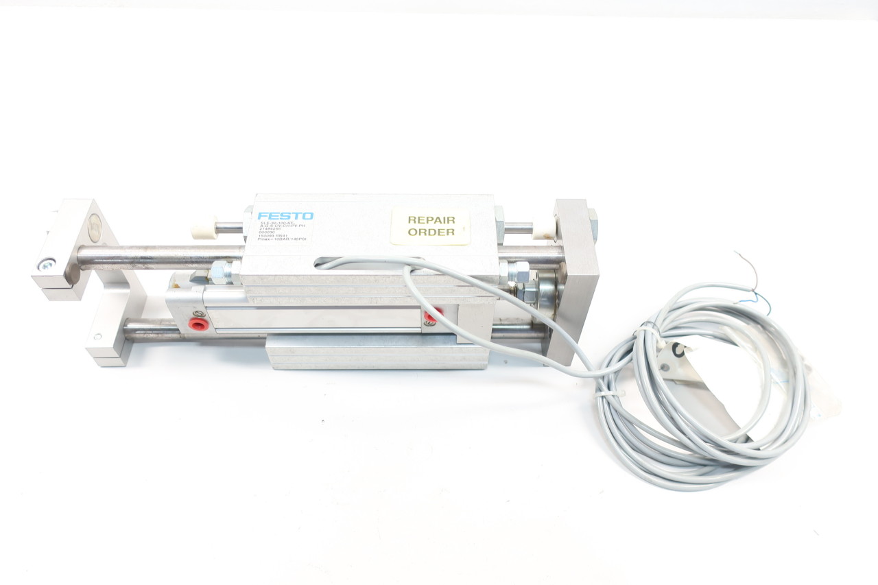 Festo SLE-32-100-KF-A-G-S-CV-CH-PV-PH Guided Slide Cylinder 32mm X ...