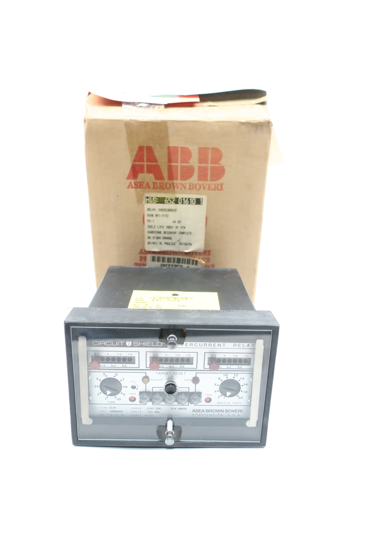 Abb 51IM 443P8841 Circuit Shield Overcurrent Relay 125v-dc