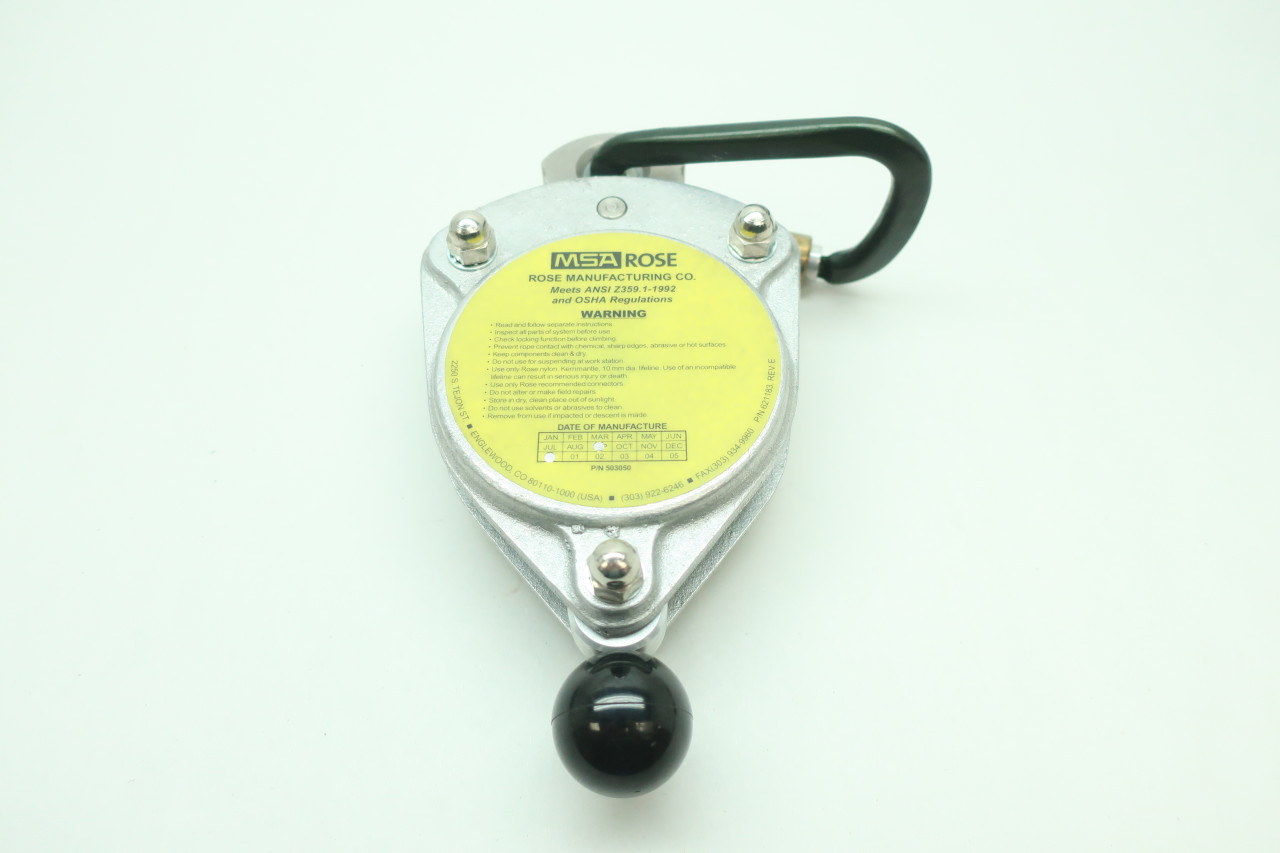 Msa Rose 621183 Fallbloc Personal Fall Arrest/emergency Descender 350lb