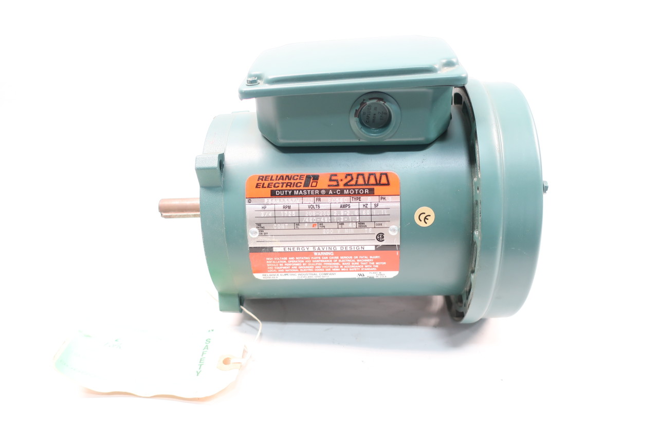 Reliance Electric P56H1337W-UZ Motor Ec56c 3ph 3/4hp 1725rpm 208-230/ ...