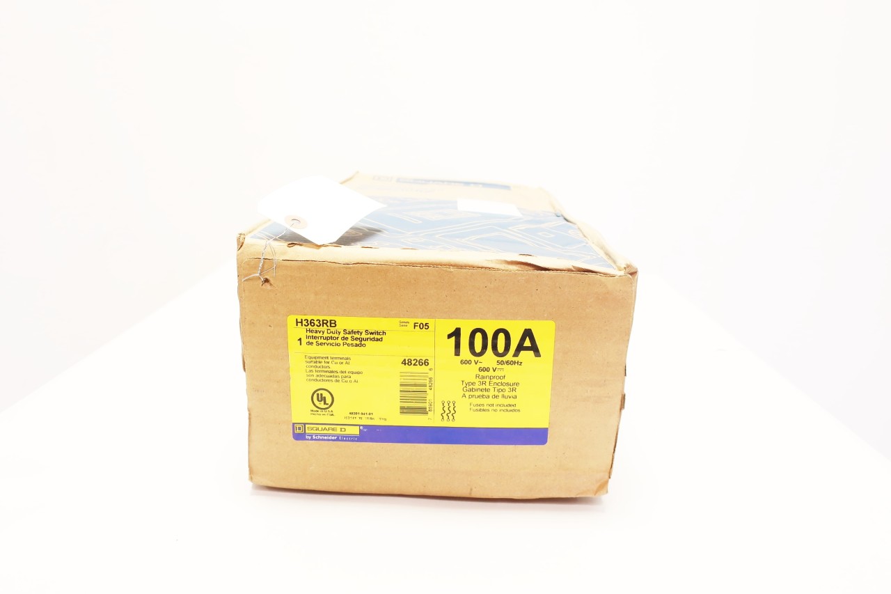 Square D 3 Phase 100A NEMA 3R Safety Switch (H363RB) for sale online | eBay
